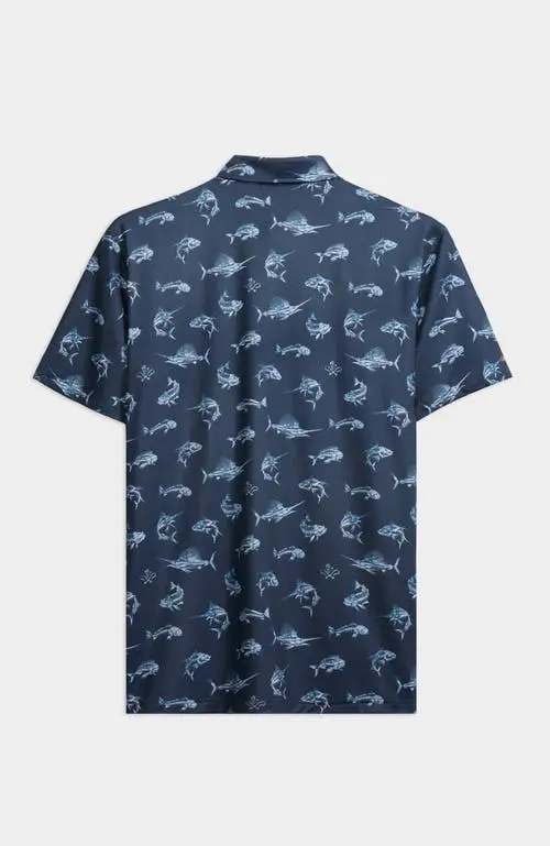 SALT LIFE Fish N' Bones Americana Polo - Navy