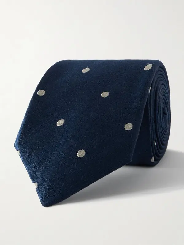 TOM FORD 8cm Polka-dot Silk-satin Tie - Blue