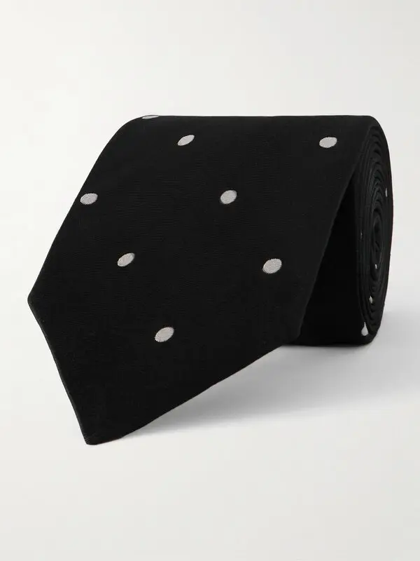 TOM FORD 8cm Polka-dot Silk-satin Tie - Black