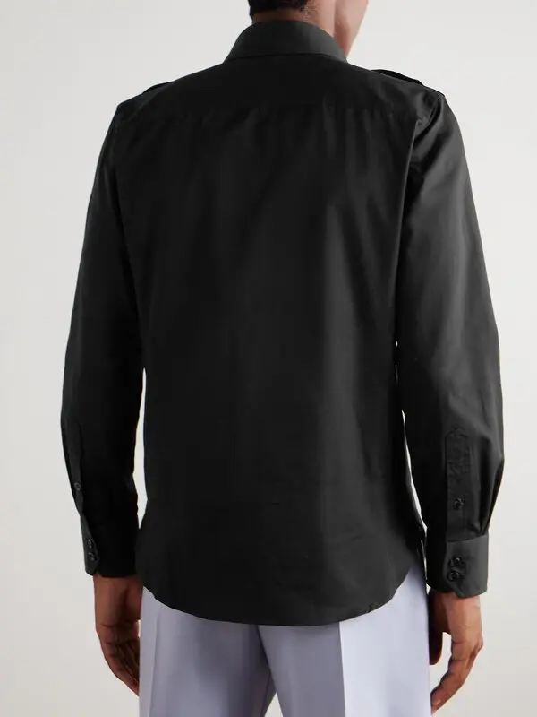 TOM FORD Cotton And Silk-blend Twill Shirt - Black
