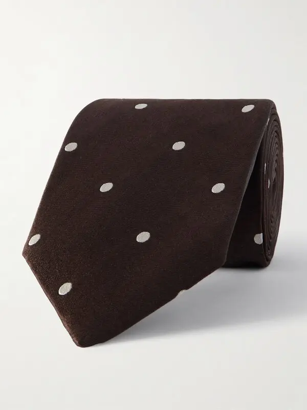 TOM FORD 8cm Polka-dot Silk-satin Tie - Brown