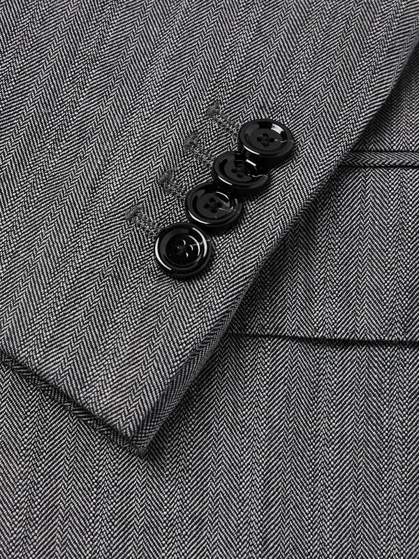 LARDINI Virgin Wool-blend Herringbone Suit Jacket