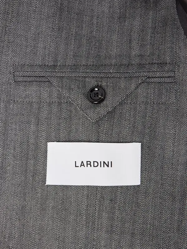 LARDINI Virgin Wool-blend Herringbone Suit Jacket