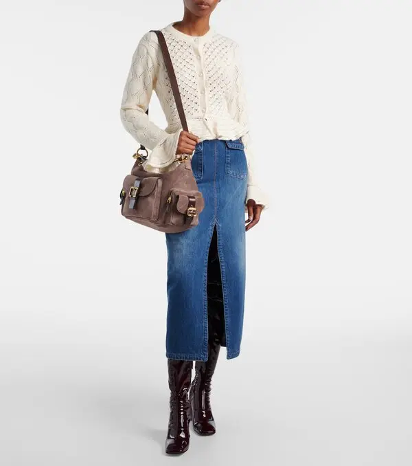 Chloé Suede Camera Bag - Beige