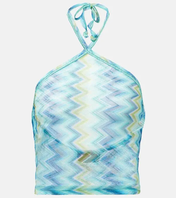 Missoni Zigzag Sheer Halterneck Top - Multicoloured