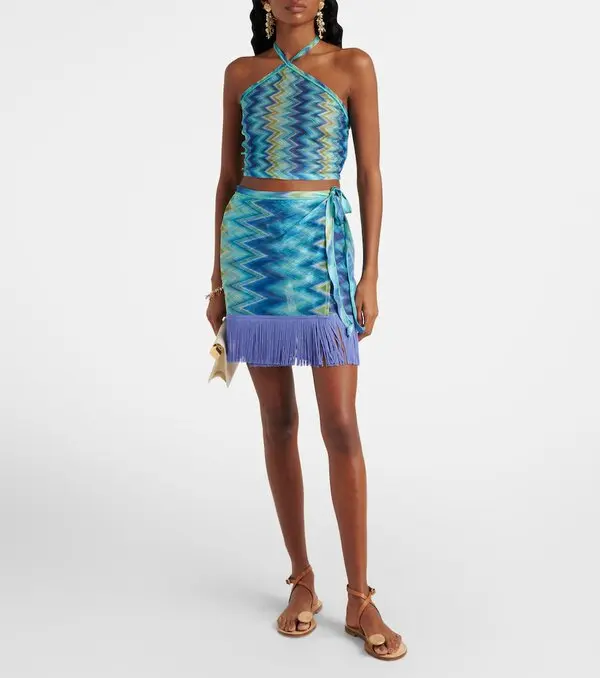 Missoni Zigzag Sheer Halterneck Top - Multicoloured