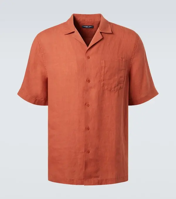 Frescobol Carioca Angelo Linen Bowling Shirt - Red