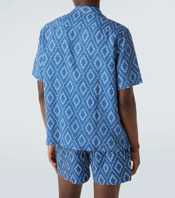 Frescobol Carioca Roberto Printed Linen Shirt - Blue