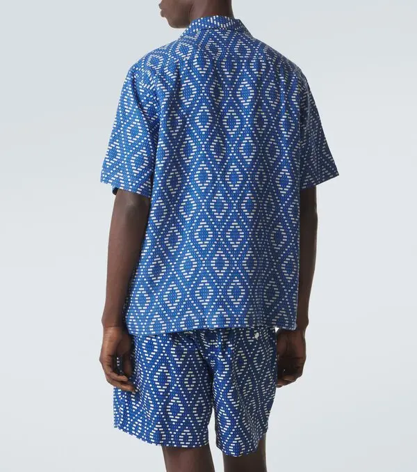 Frescobol Carioca Roberto Printed Linen Shirt - Blue