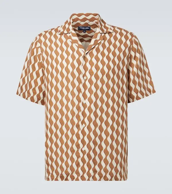 Frescobol Carioca Roberto Printed Linen Shirt - Brown