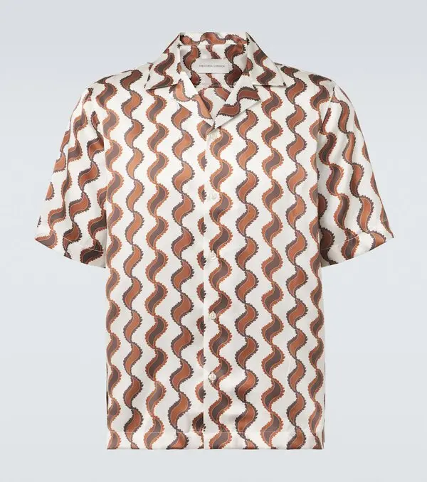 Frescobol Carioca Roberto Printed Silk Bowling Shirt - Multicoloured