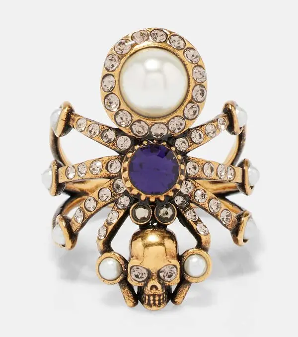 Alexander McQueen Spider Embellished Ring - Gold