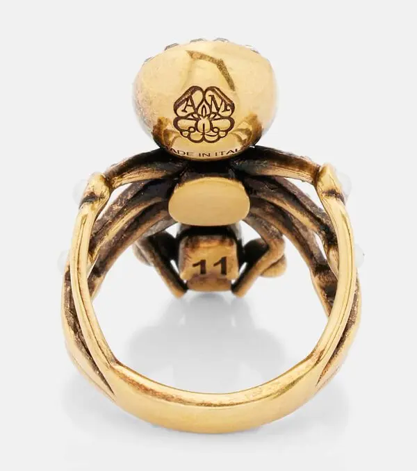 Alexander McQueen Spider Embellished Ring - Gold
