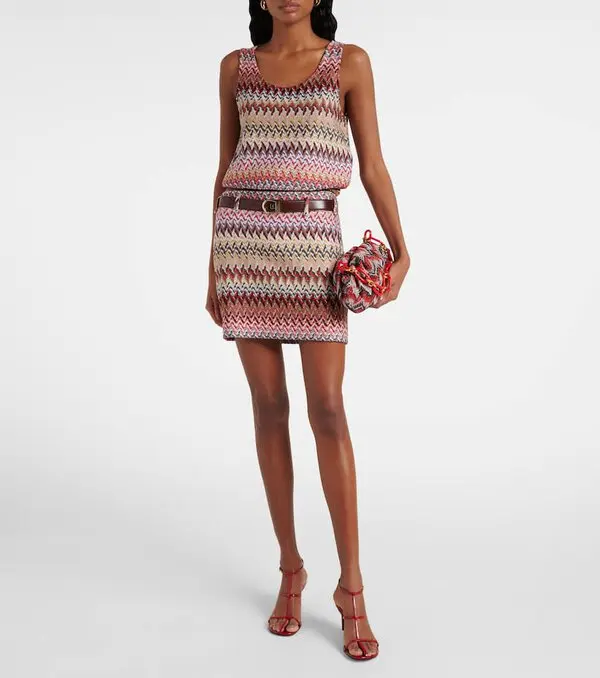 Missoni Zigzag Lamé Miniskirt - Multicoloured