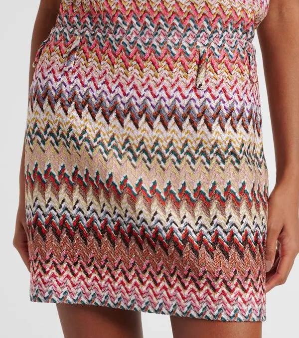 Missoni Zigzag Lamé Miniskirt - Multicoloured