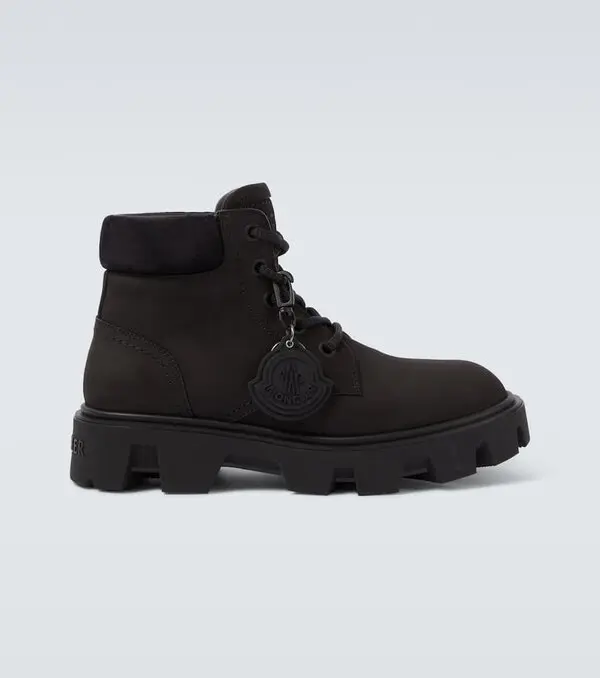 Moncler Peak City Leather Ankle Boots - Black