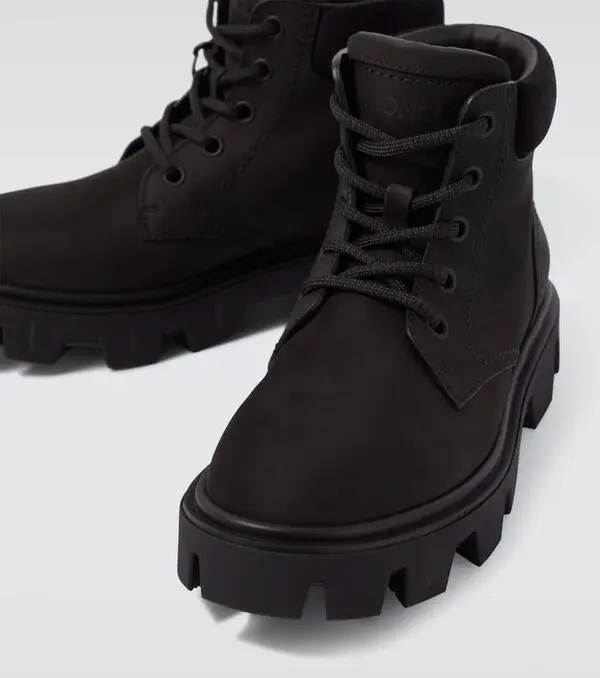 Moncler Peak City Leather Ankle Boots - Black
