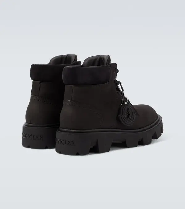 Moncler Peak City Leather Ankle Boots - Black