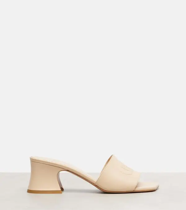 Chloé Soleil Logo Leather Mules