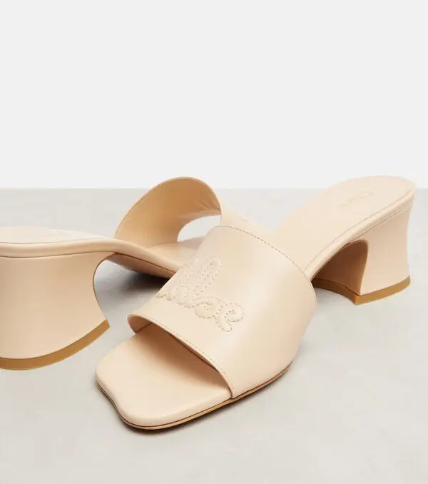 Chloé Soleil Logo Leather Mules