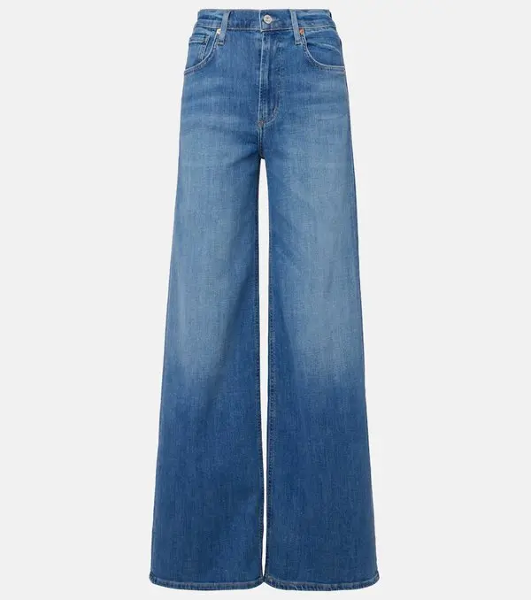 Citizens Of Humanity Lyra Long High-rise Wide-leg Jeans - Blue