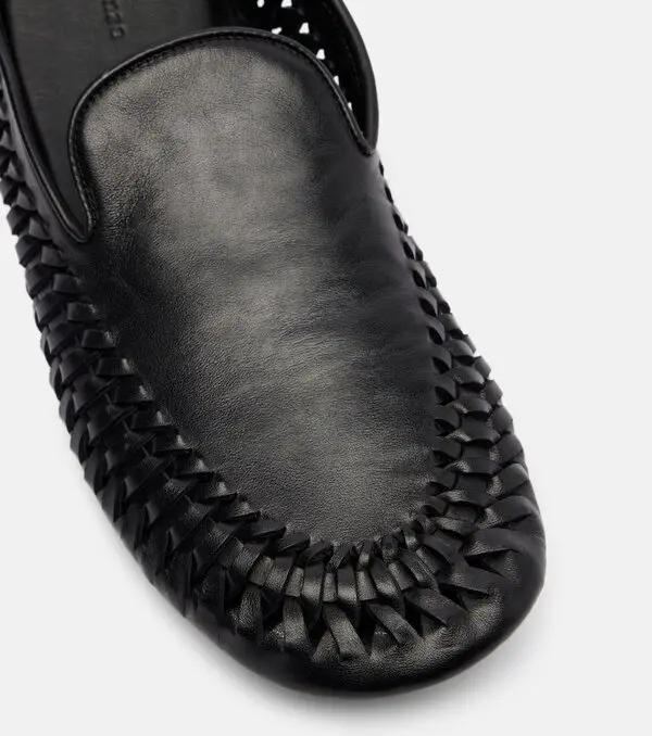 Proenza Schouler Whip Leather Loafers - Black
