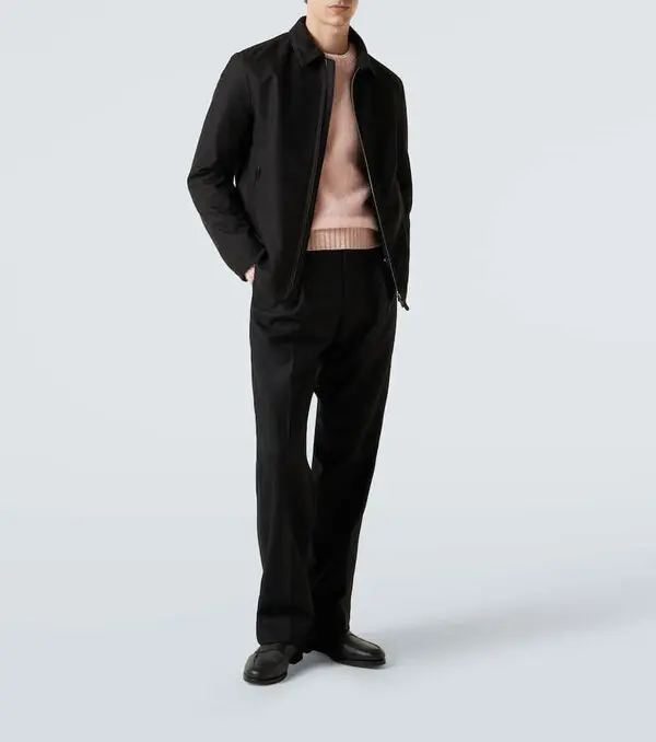 Canali Leather-trimmed Jacket
