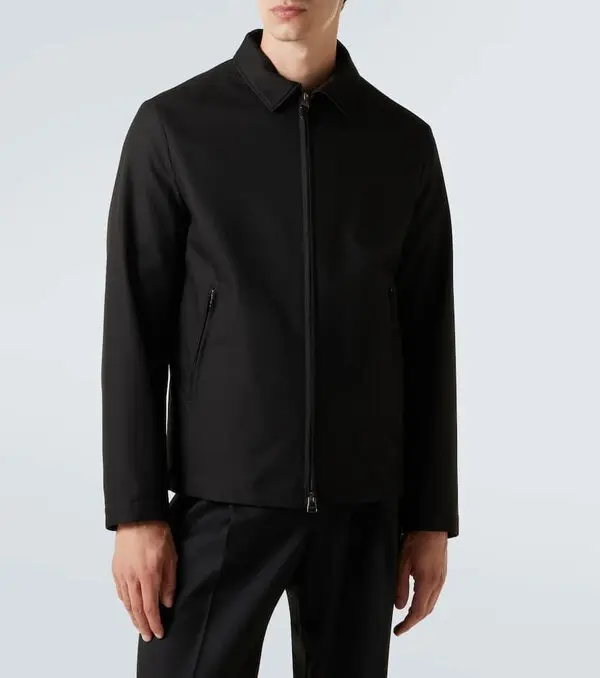 Canali Leather-trimmed Jacket