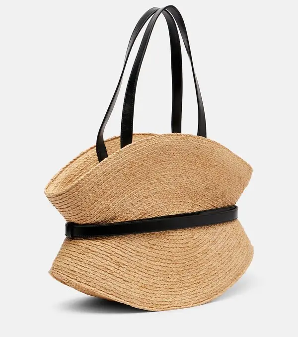 Balmain Shuffle Medium Raffia Tote Bag - Neutrals