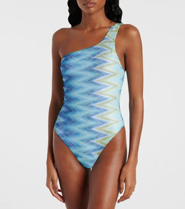 Missoni Zig Zag One-shoulder Swimsuit - Multicoloured