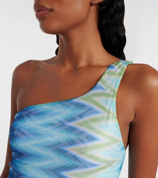 Missoni Zig Zag One-shoulder Swimsuit - Multicoloured