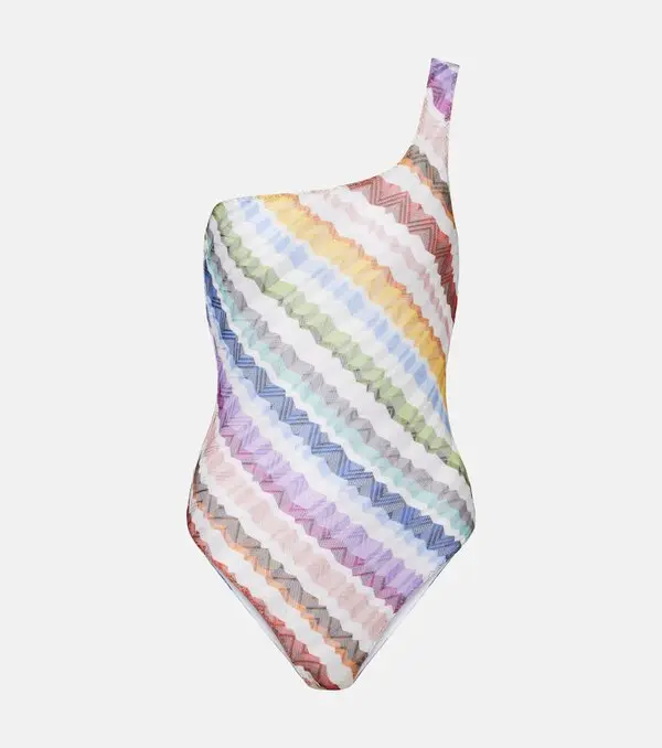 Missoni Zigzag One-shoulder Swimsuit - Multicoloured