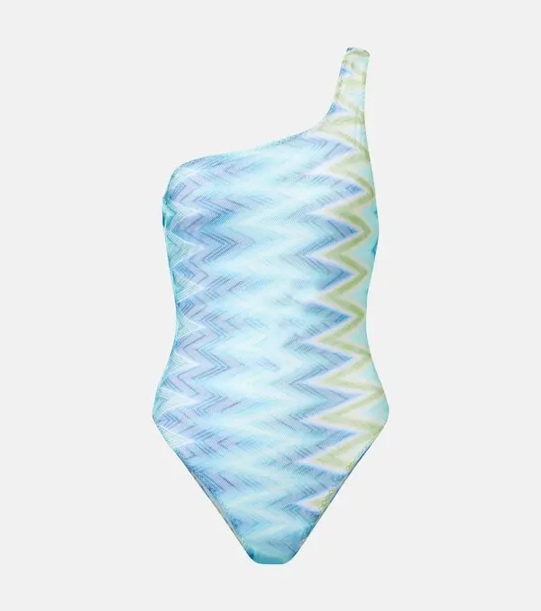 Missoni Zigzag One-shoulder Swimsuit - Multicoloured