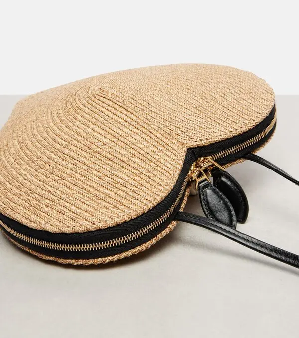 Alaïa Le Cœur Woven Crossbody Bag - Beige