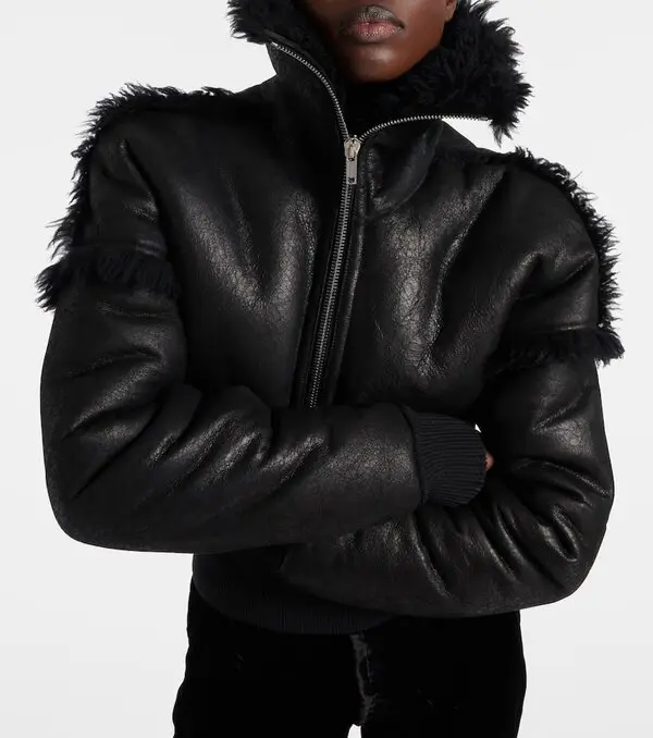 Rick Owens Flight Cropped Leather Jacket