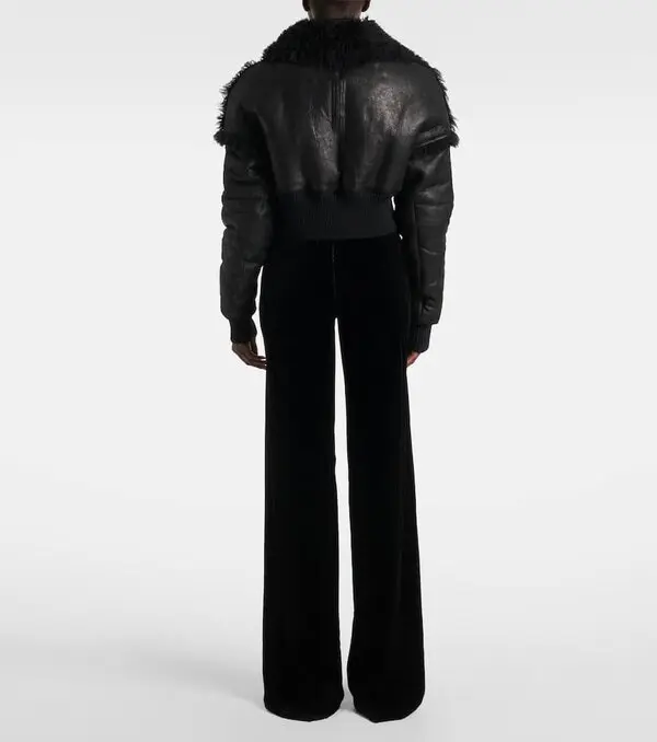 Rick Owens Flight Cropped Leather Jacket