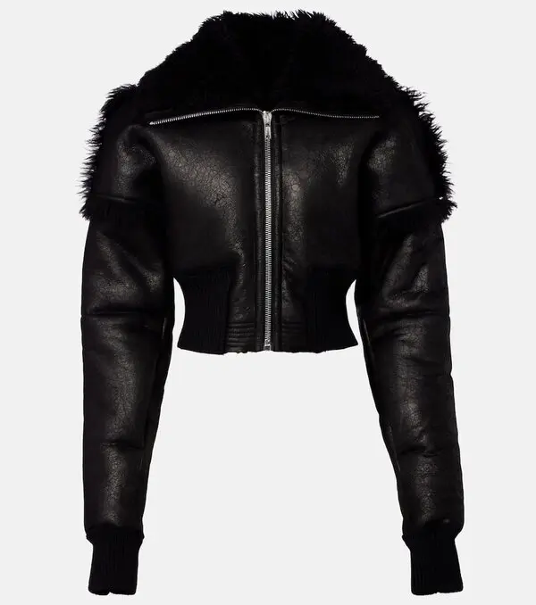 Buy Rick Owens Flight Cropped Leather Jacket - Black At 20% Off