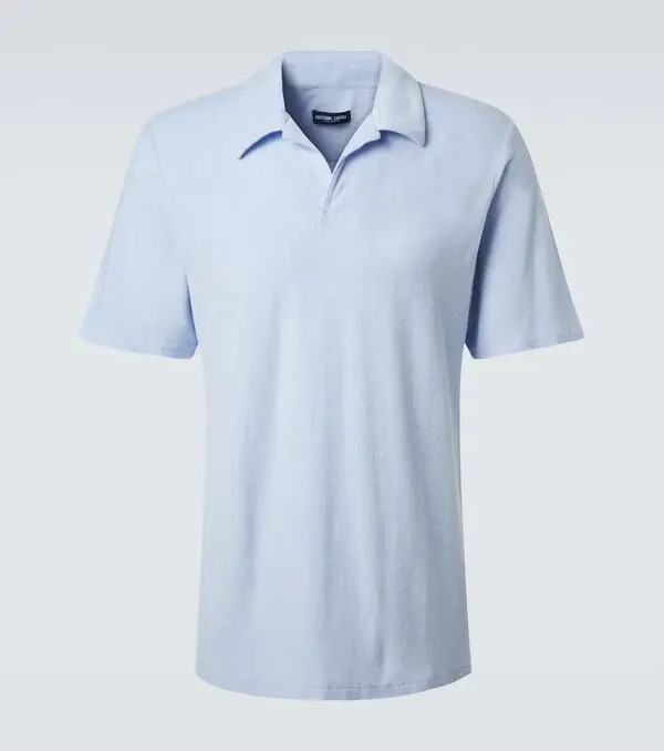 Frescobol Carioca Faustino Cotton-blend Terry Polo Shirt - Blue