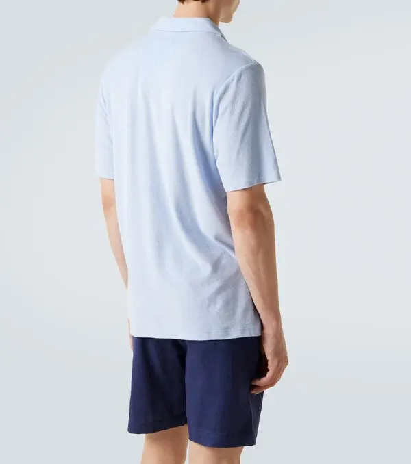 Frescobol Carioca Faustino Cotton-blend Terry Polo Shirt - Blue