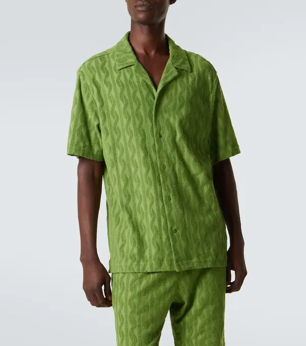 Frescobol Carioca Roberto Cotton, Silk, And Linen Terry Shirt - Green
