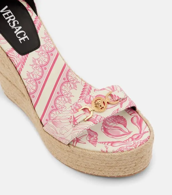 Versace Medusa '95 Leather Espadrille Wedges