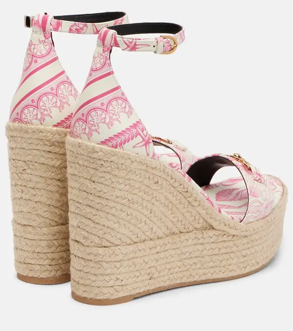 Versace Medusa '95 Leather Espadrille Wedges