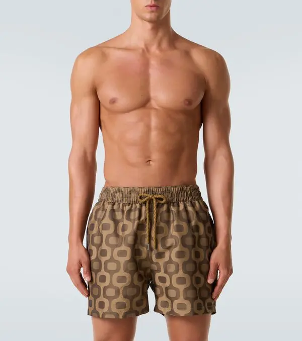 Frescobol Carioca Rio Sport Printed Swim Trunks - Brown
