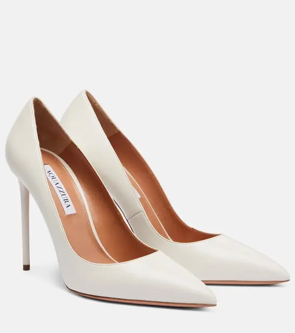 AQUAZZURA Purist 105 Leather Pumps - White