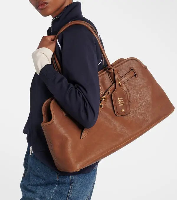 Miu Miu Aventure Large Leather Tote