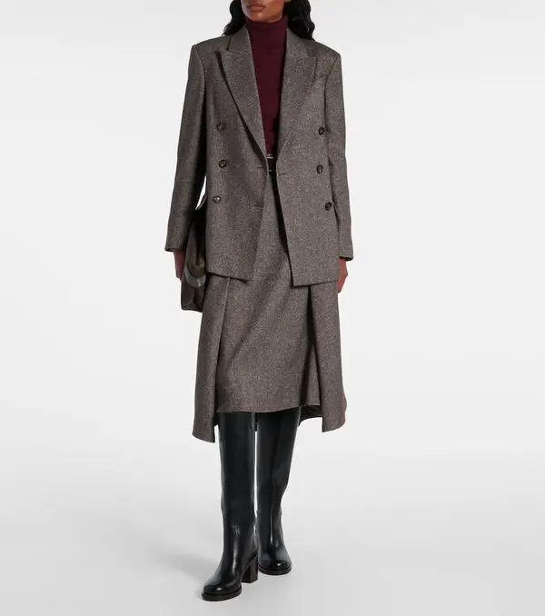 Brunello Cucinelli Wool And Linen-blend Blazer - Brown