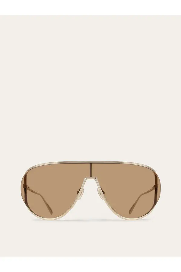 FERRAGAMO Pilot Mask Sunglasses - Gold