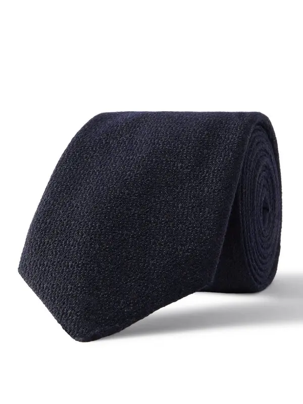 Canali 8cm Virgin Wool And Silk-blend Neck Tie - Blue