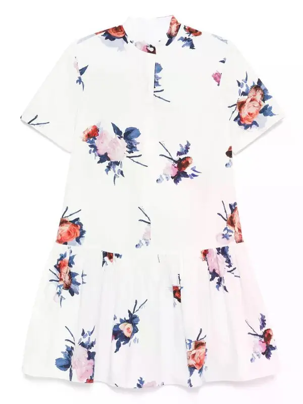 Erdem Floral-print Mini Dress - White