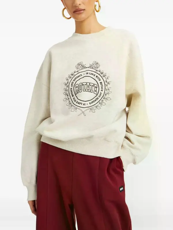 ROTATE BY BIRGER CHRISTENSEN Logo Embroidery Sweatshirt - Neutrals